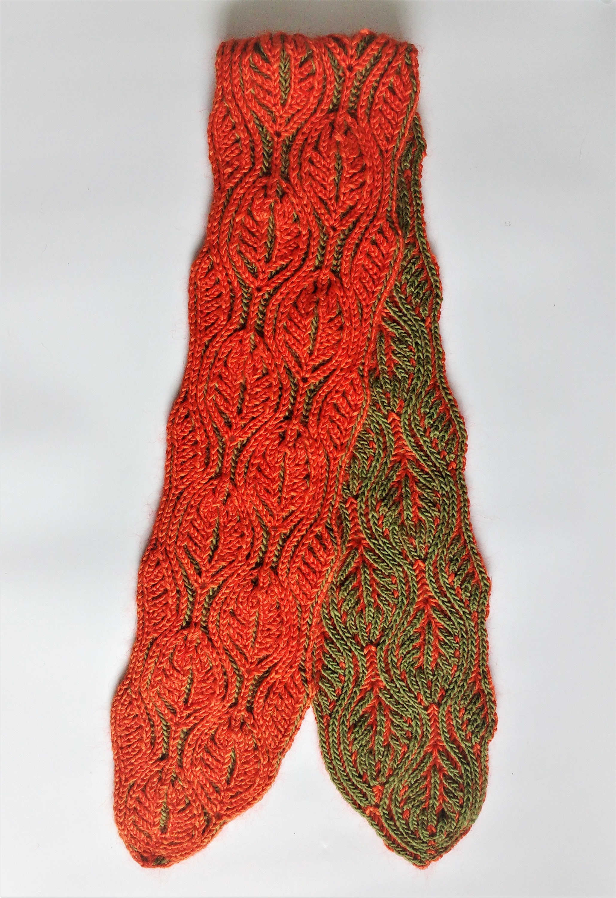 Scarf Knitting Pattern - Two Color Brioche Stitch in Aran Weight Yarn ...