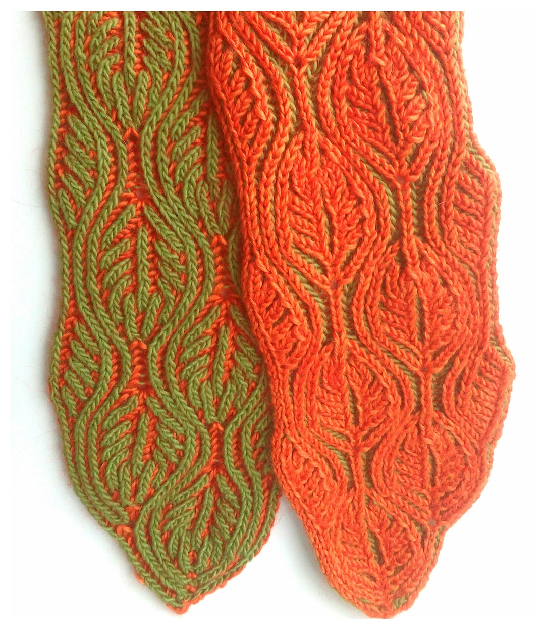 Scarf Knitting Pattern - Two Color Brioche Stitch in Aran Weight Yarn ...