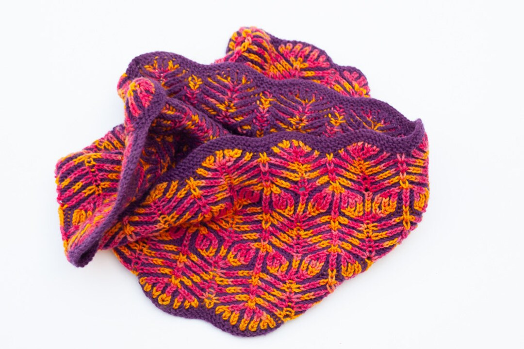 Knitting Pattern for a Two Color Brioche Stitch Cowl "abutilon" - Etsy