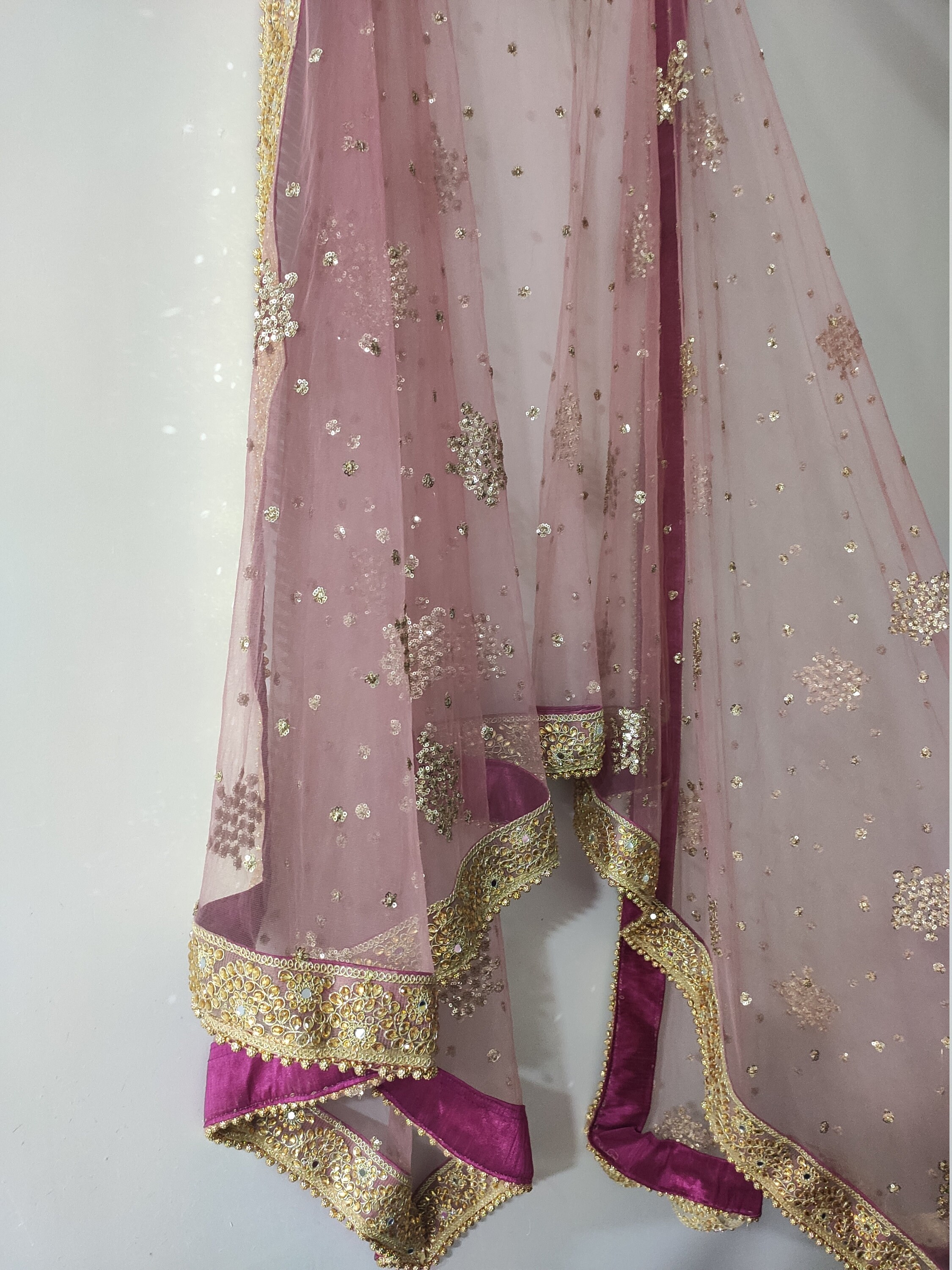 Bridal dupatta for Indian dress net beaded border dupatta | Etsy