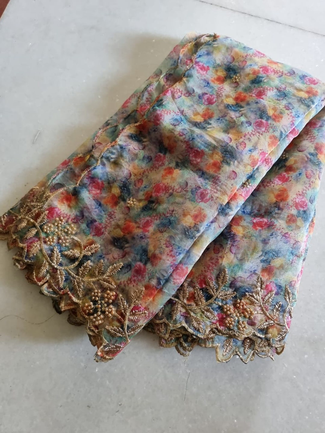 Floral Organza Sheer Indian Dupatta - Etsy