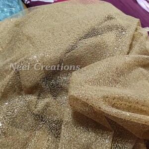 Golden Net Fabric. Designer Tulle Fabric for Dress, Journal Fabric - Etsy