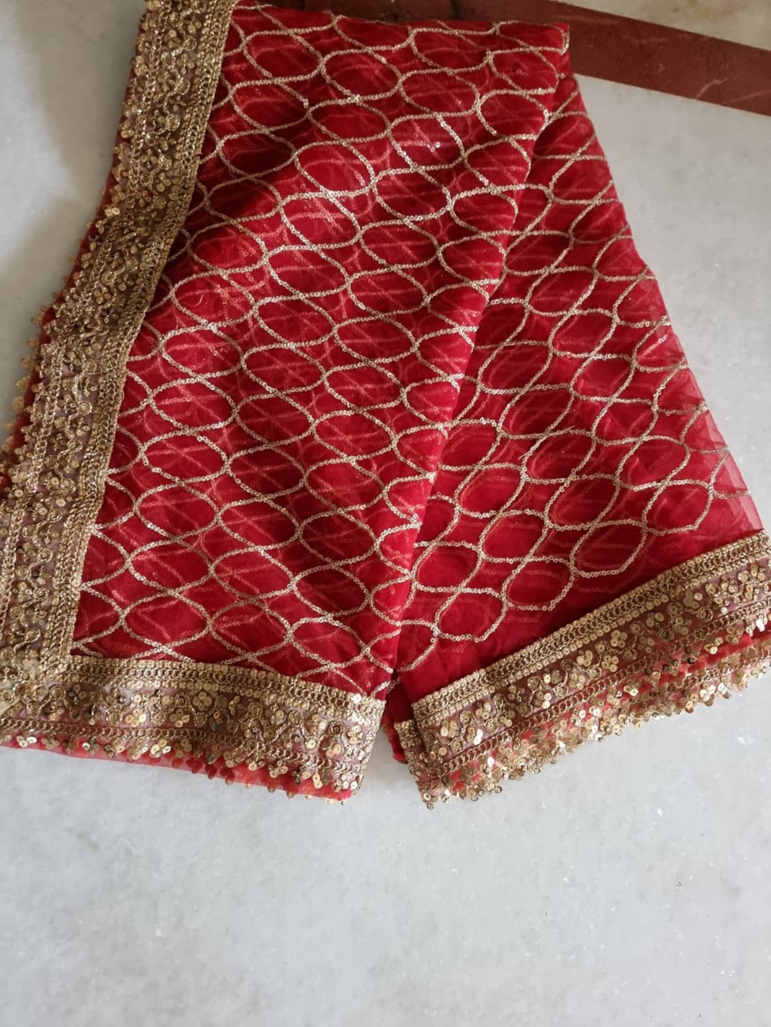 Red Dupatta With Sequin Border for Women. Indian Dupatta - Etsy