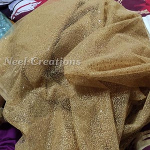Golden Net Fabric. Designer Tulle Fabric for Dress, Journal Fabric - Etsy