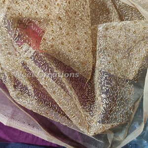 Golden Net Fabric. Designer Tulle Fabric for Dress, Journal Fabric - Etsy