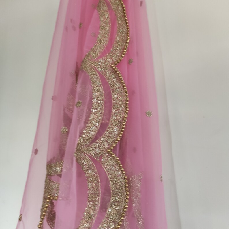Pink Bridal dupatta Indian Dupatta wedding chunni Long | Etsy