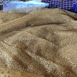 Golden Net Fabric. Designer Tulle Fabric for Dress, Journal Fabric - Etsy