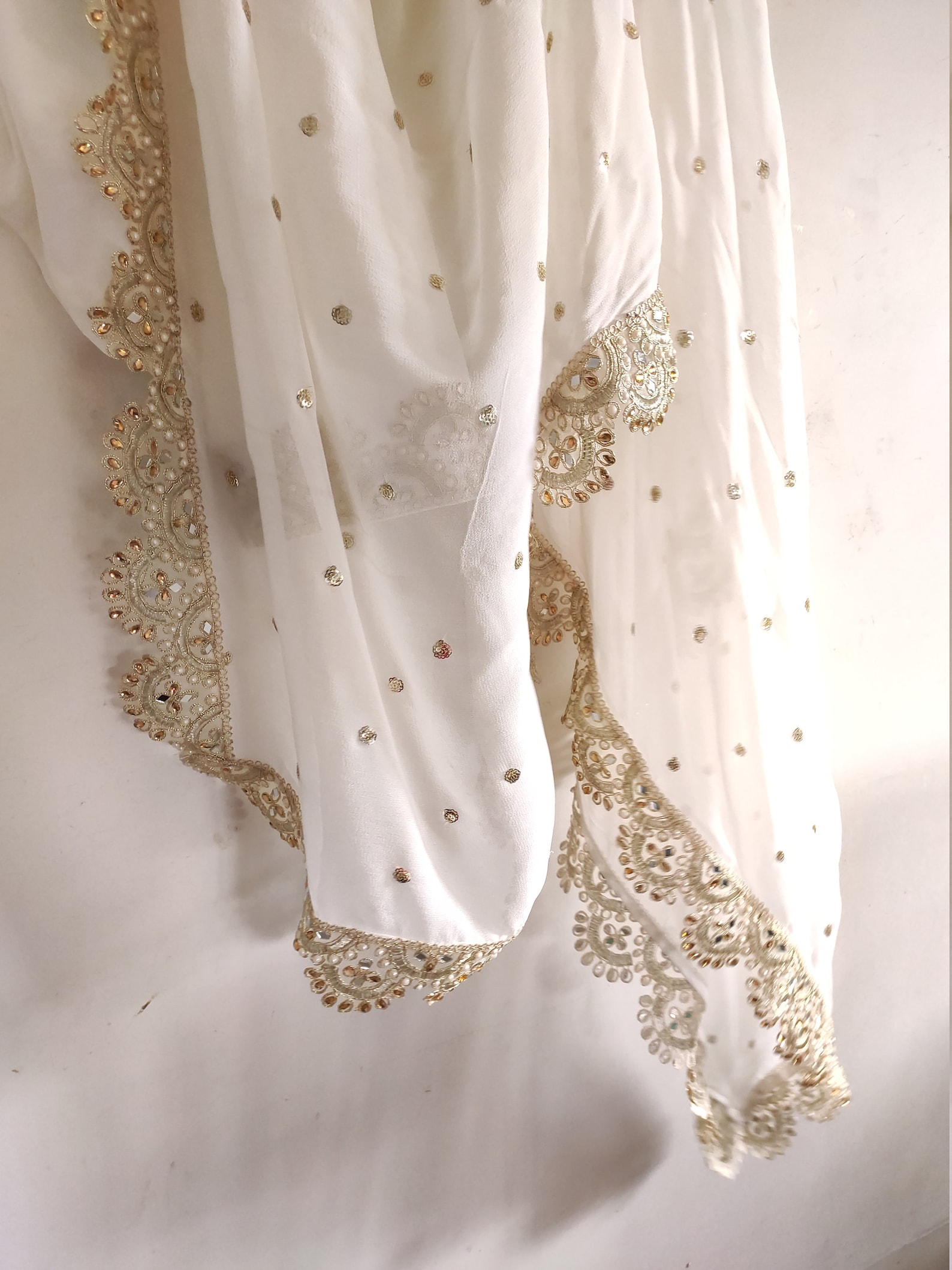 Sheer Dupatta Indian Wedding Dupatta Long Sheer Georgette Embroidered ...