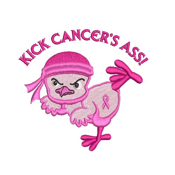 Kick Cancer's Ass Breast Cancer Embroidery File in 2 Sizes | Etsy