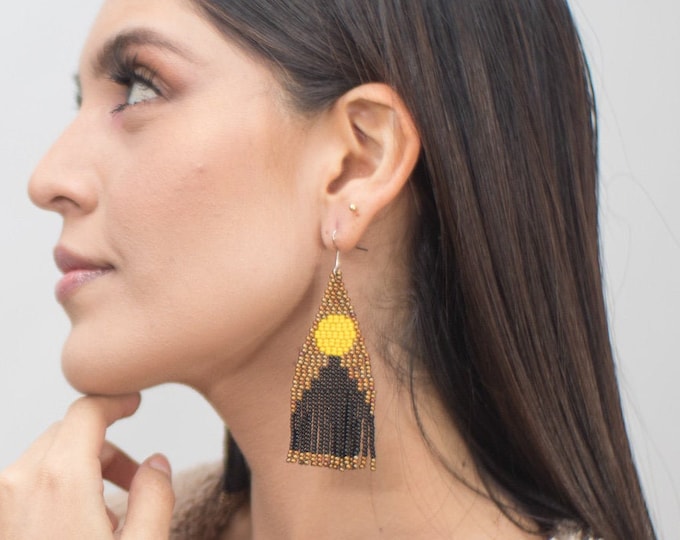 Beaded Sun Earrings, Native American Beaded Earrings, Boho Earrings ...