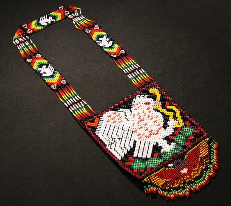 Shaman Style Necklace, Huichol Necklace, Native Beaded Necklace ...