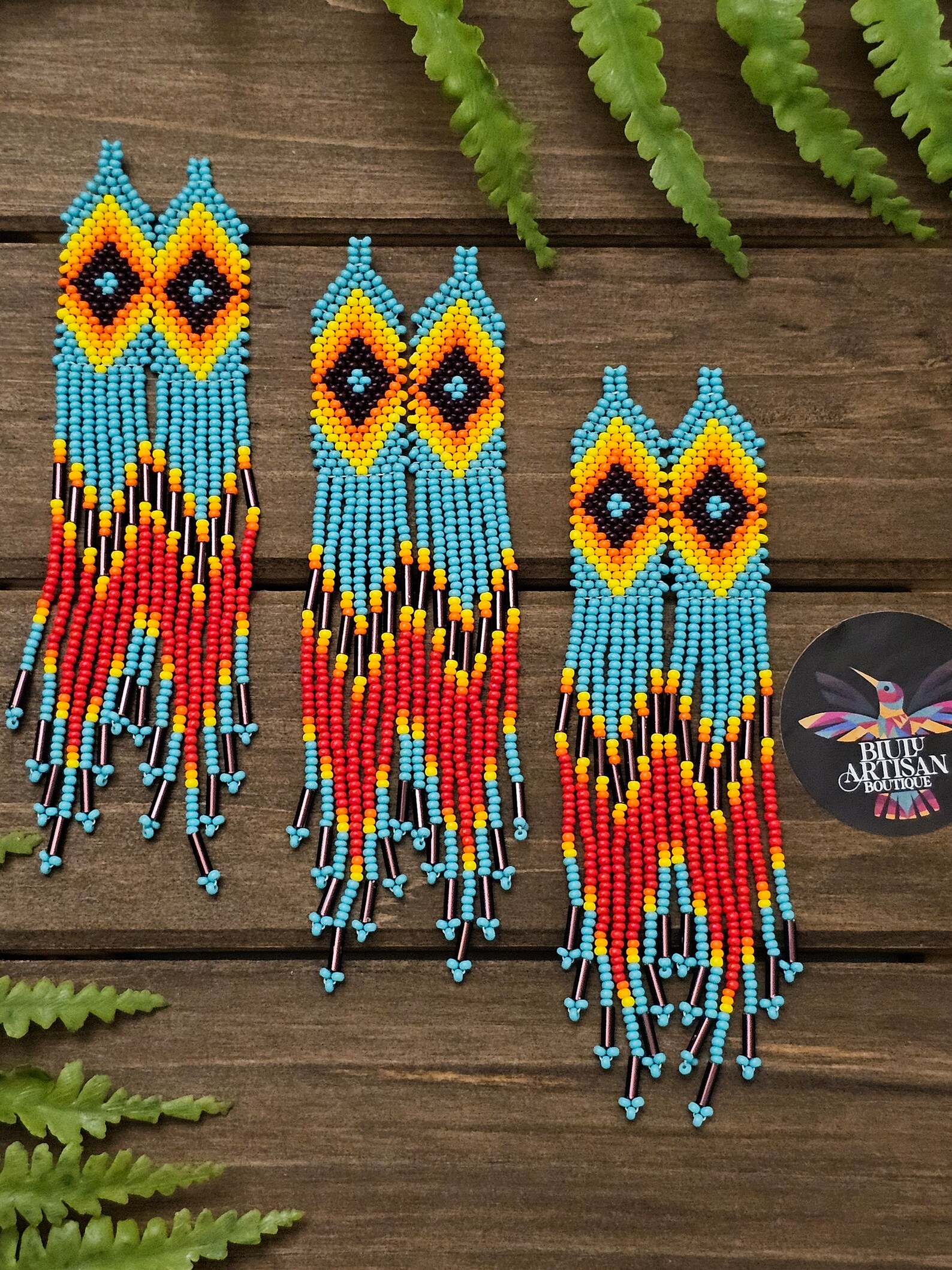 Handmade Earrings, Native American Beaded Earrings, Turquoise Red ...