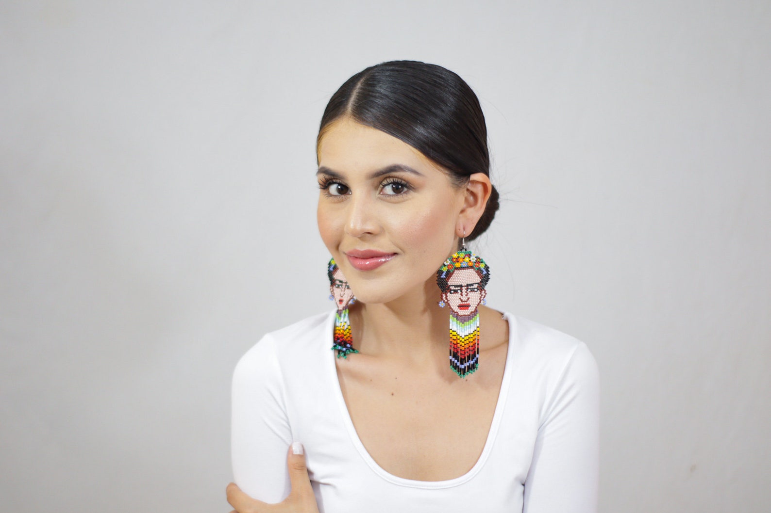 Native Woman Beaded Earrings, Native American Beaded Earrings, Boho ...