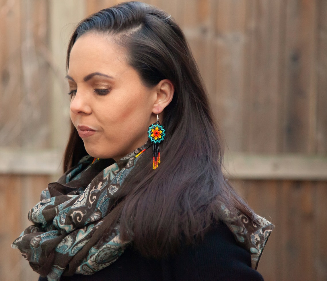 Starburst Earrings Beaded Stars Native American Jewelry - Etsy