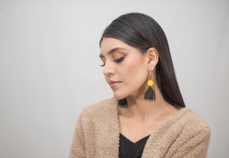 Beaded Sun Earrings Native American Beaded Earrings Boho - Etsy