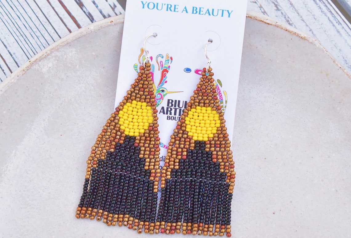 Beaded Sun Earrings Native American Beaded Earrings Boho | Etsy