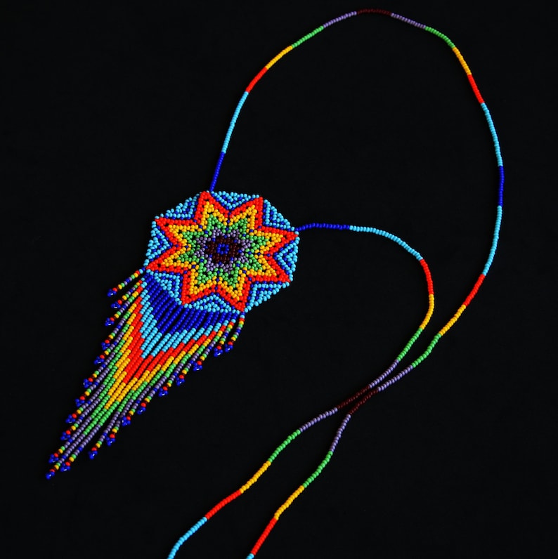 Beaded Sun Necklace Starburst Necklace Seed Bead Necklace - Etsy Canada