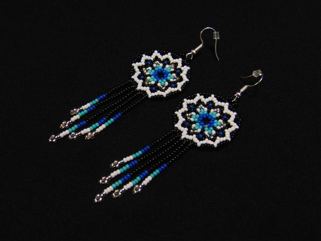 Starburst Earrings, Beaded Stars, Native American Jewelry Huichol, Star ...