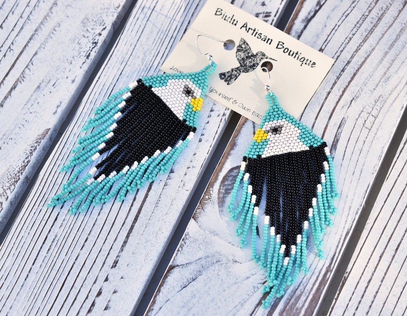 Native American Eagle Earrings Native American Beaded - Etsy