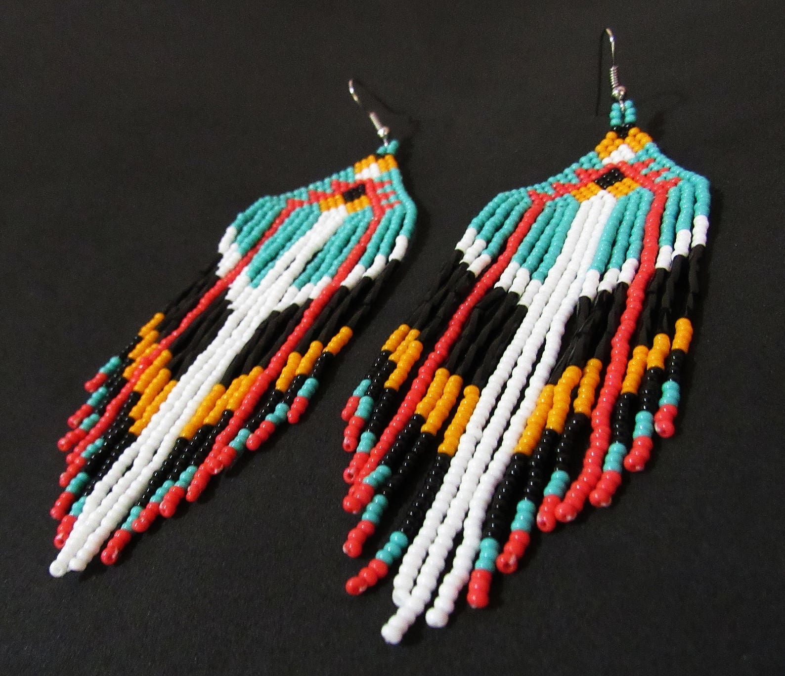 Native American Beaded Earrings Native American Beaded - Etsy