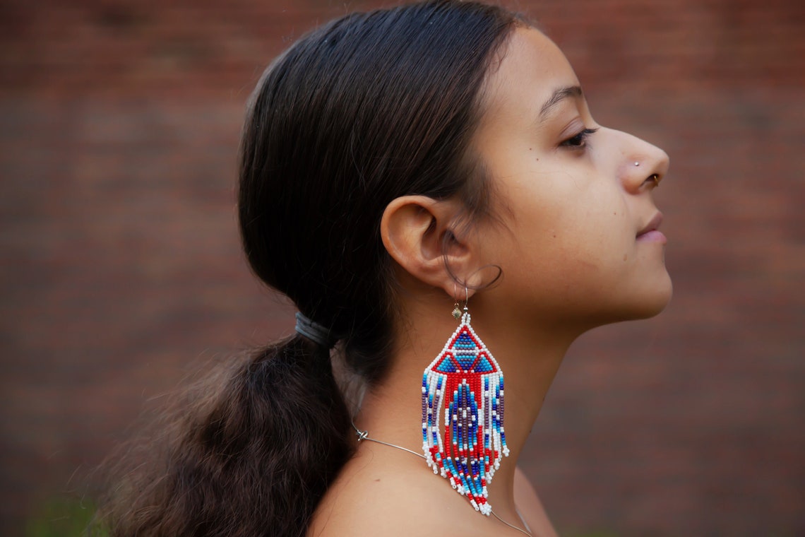 Geometric Aztec Earrings Tribal Earrings Native American - Etsy