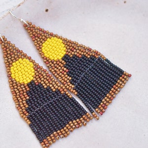 Beaded Sun Earrings, Native American Beaded Earrings, Boho Earrings ...