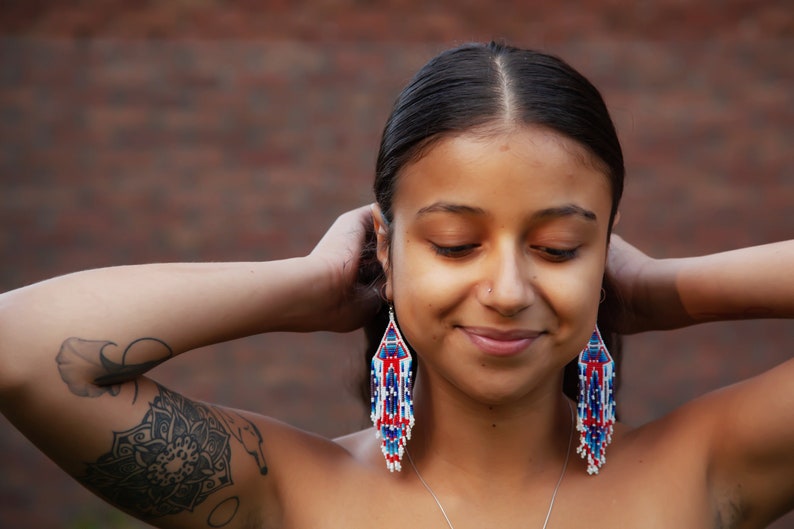 Geometric Aztec Earrings Tribal Earrings Native American - Etsy