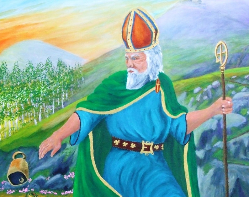 St Patrick Banishing the Snakes From Ireland: Huge Original - Etsy