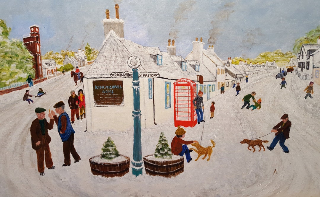 Kirkmichael, Ayrshire, Scotland, Village in the Snow - Fine Art Print ...