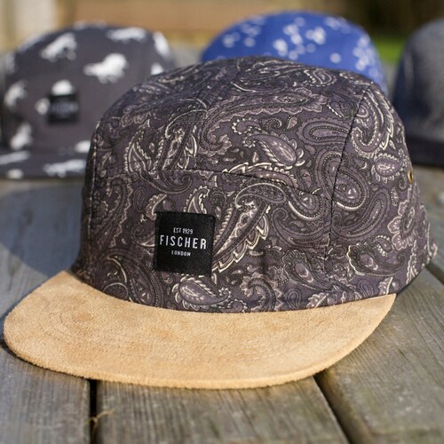 Greyish Blue Snapback Hat Cotton 5 Panel Hat Light Blue Brim - Etsy