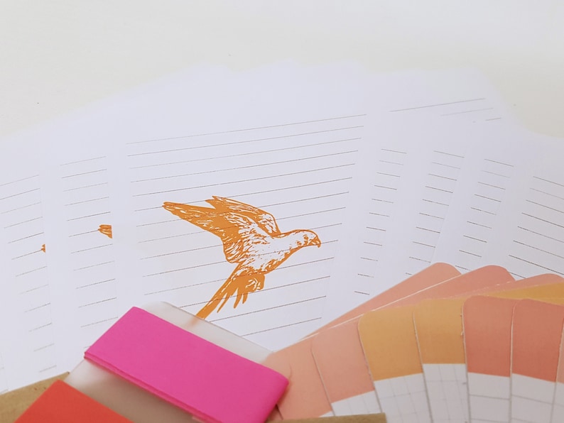 Snail Mail Kit Letter Writing Set Pink & Orange - Etsy