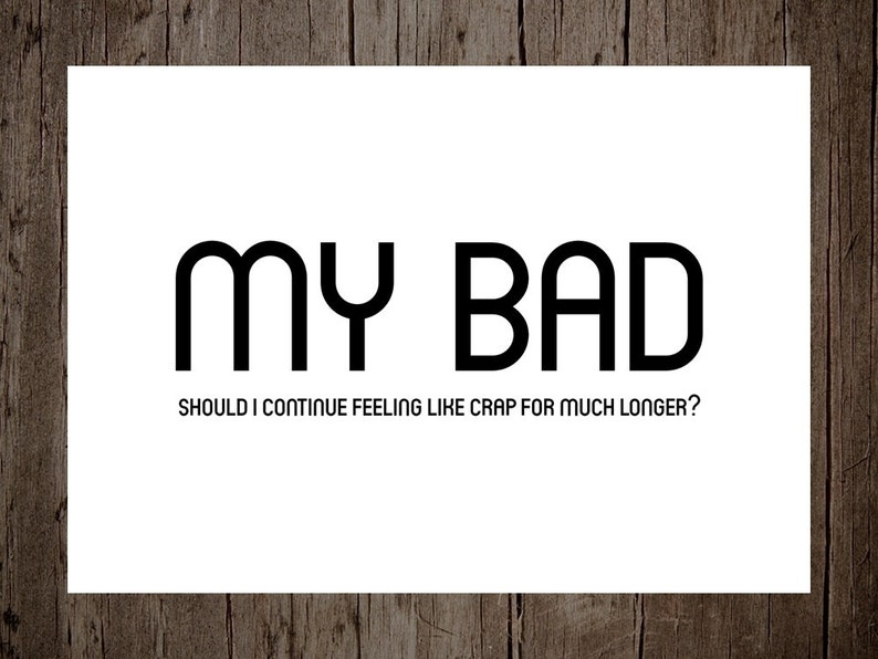 My Bad, Sorry, Apologies - Greeting Card - Etsy