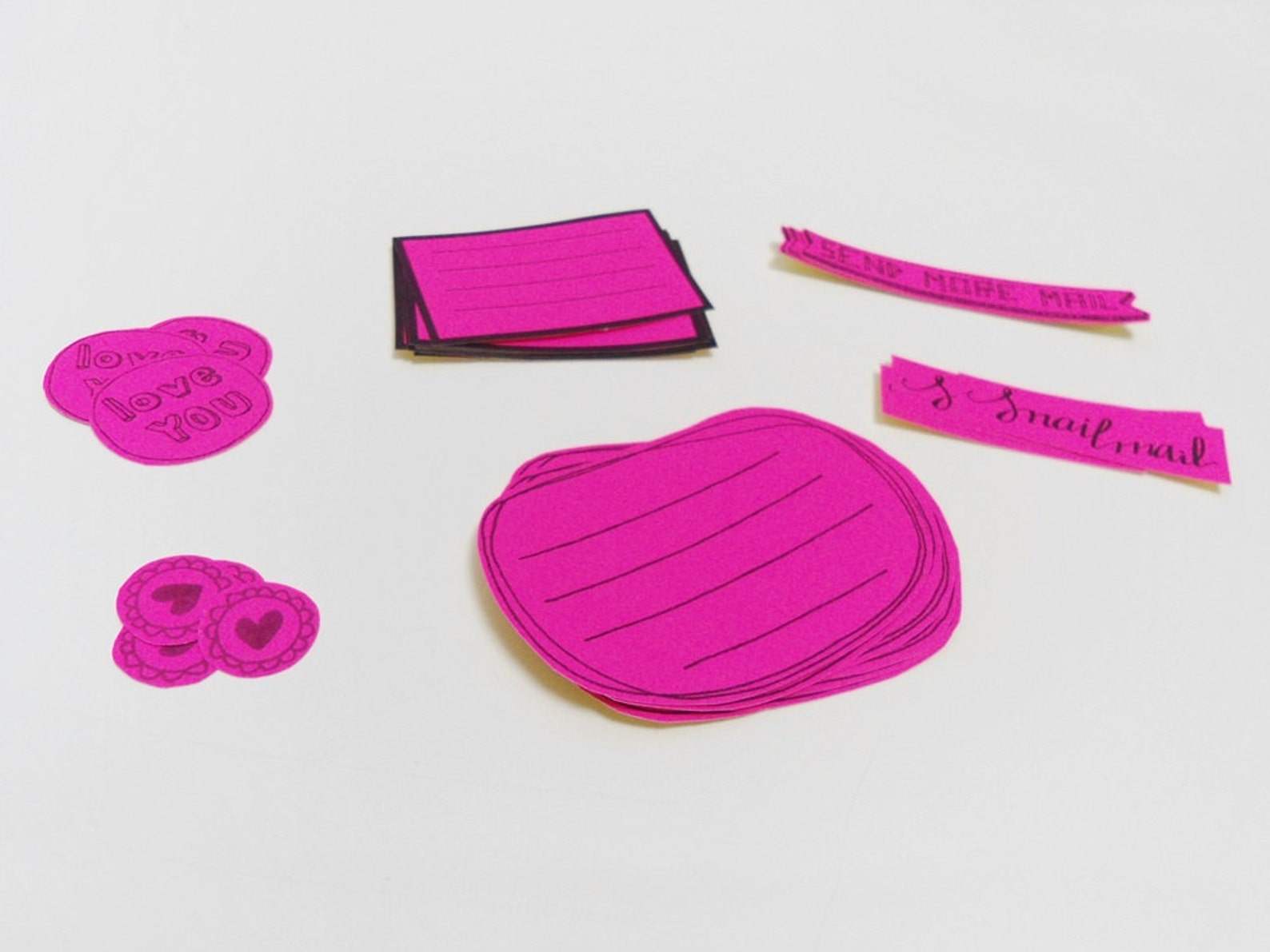Neon Pink Stickers for Snail Mail - Etsy