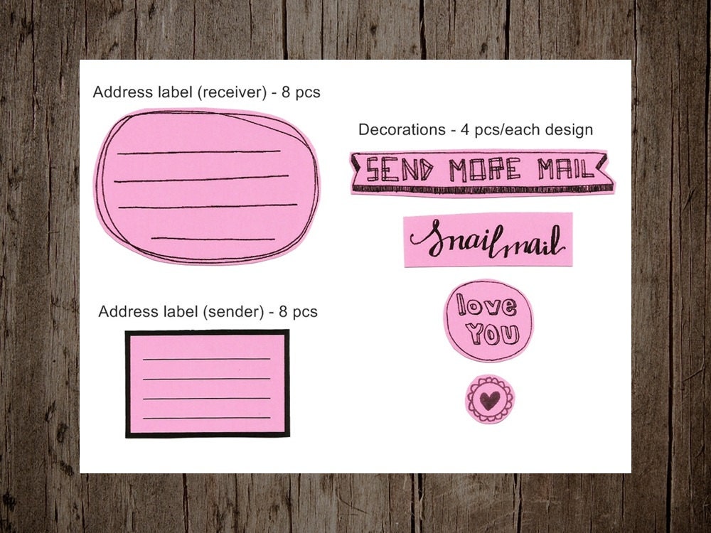 Neon Pink Stickers for Snail Mail - Etsy