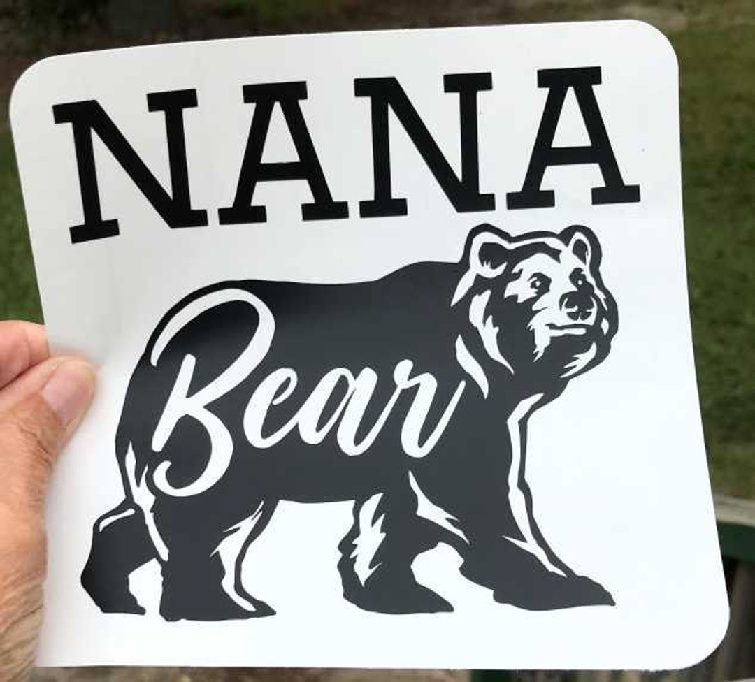 Nana Bear Car Decal Laptop Decal Car Window Decal Cute Decal Bear Decal ...