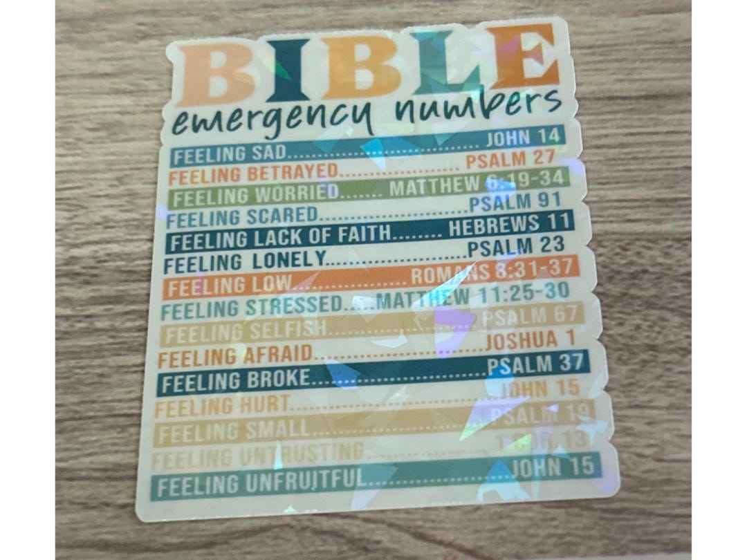 Bible Emergency Numbers Sticker - Christian Faith - Laptop Decal - Etsy