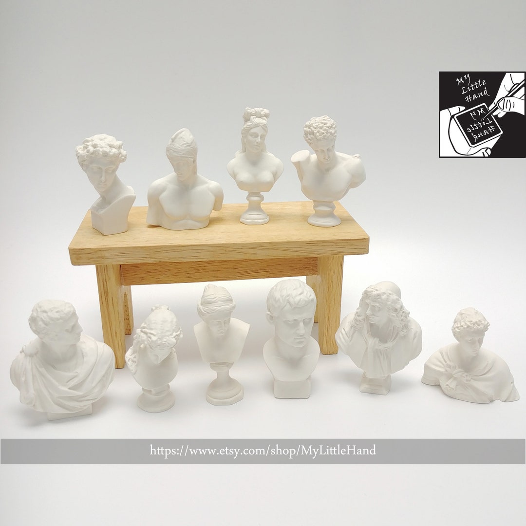 10 Pc Mini Figurines & Statue - Resin Sketch Plaster Statue [set B ...