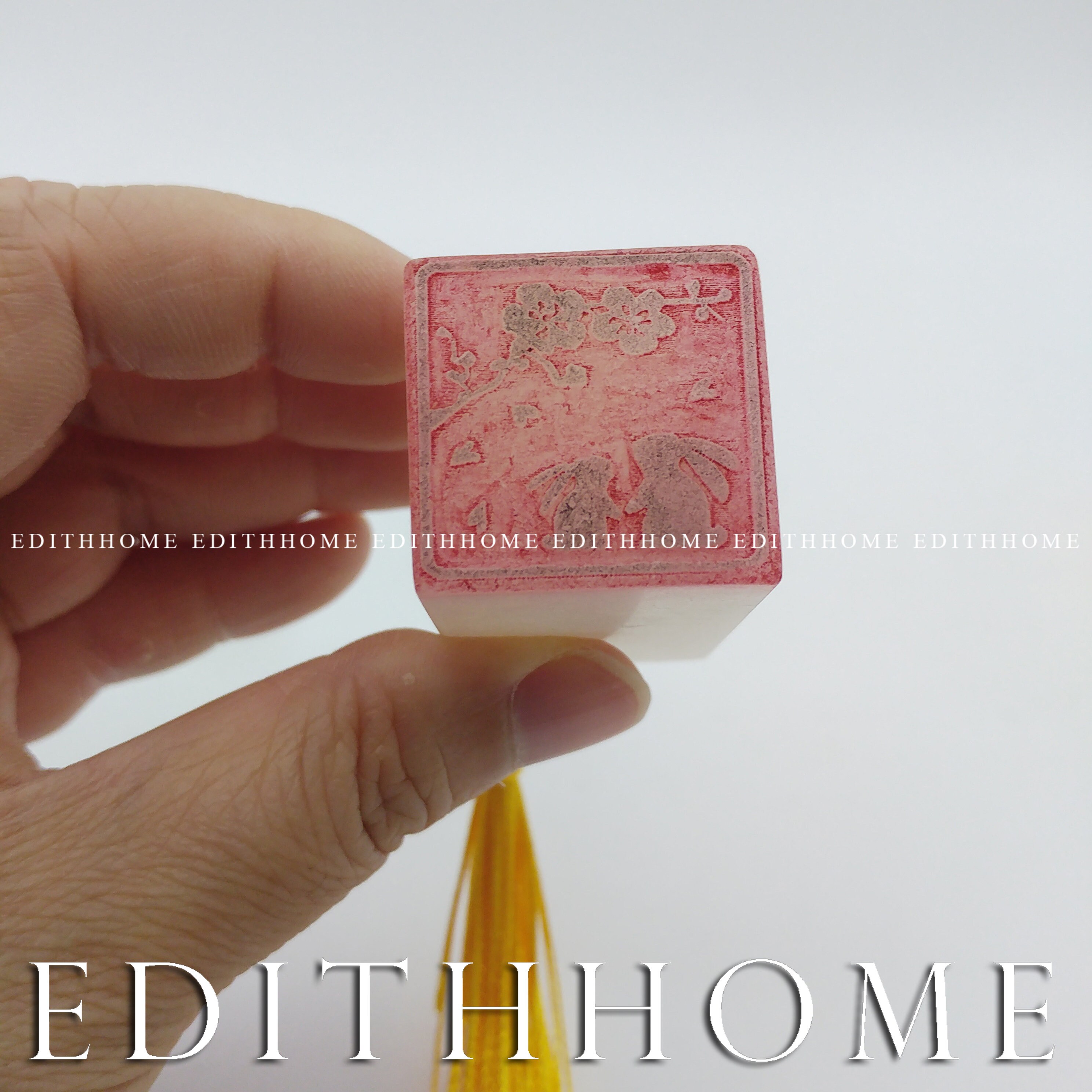 2.5cm Chinese Stone Seal Rabbit Bunny Lover Flower Viewing | Etsy