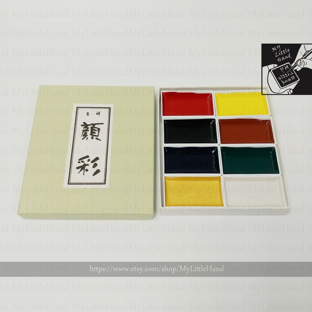 Japanese Kissho Gansai Solid Watercolor Paint 8 Colors (made in Japan ...