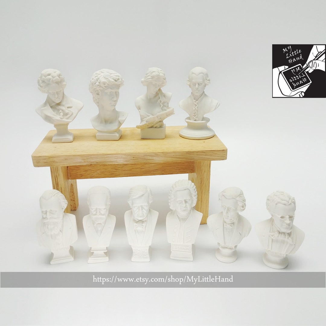 10 Pc Mini Figurines & Statue - Resin Sketch Plaster Statue [set C ...