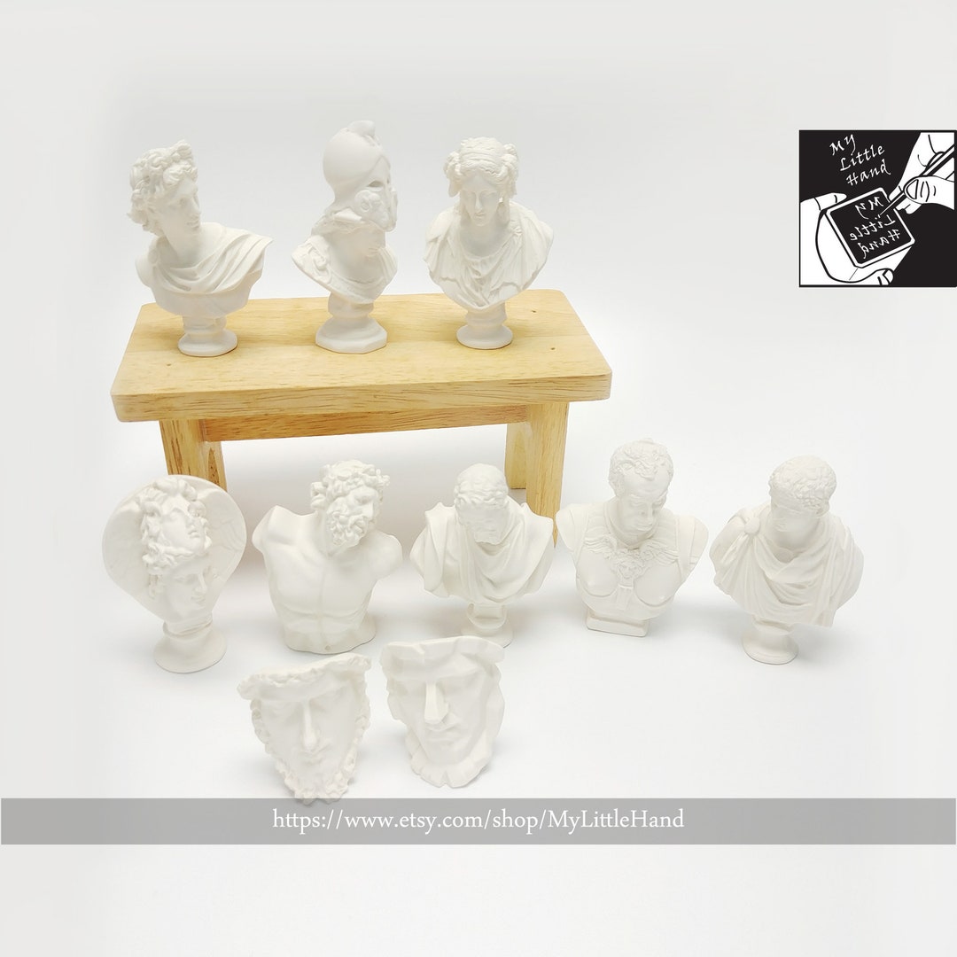 10 Pc Mini Figurines & Statue - Resin Sketch Plaster Statue [set A ...