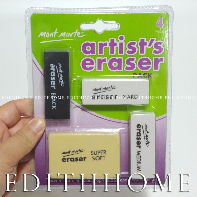 Artist's Eraser Super Soft / Medium / Hard / Black 4 - Etsy