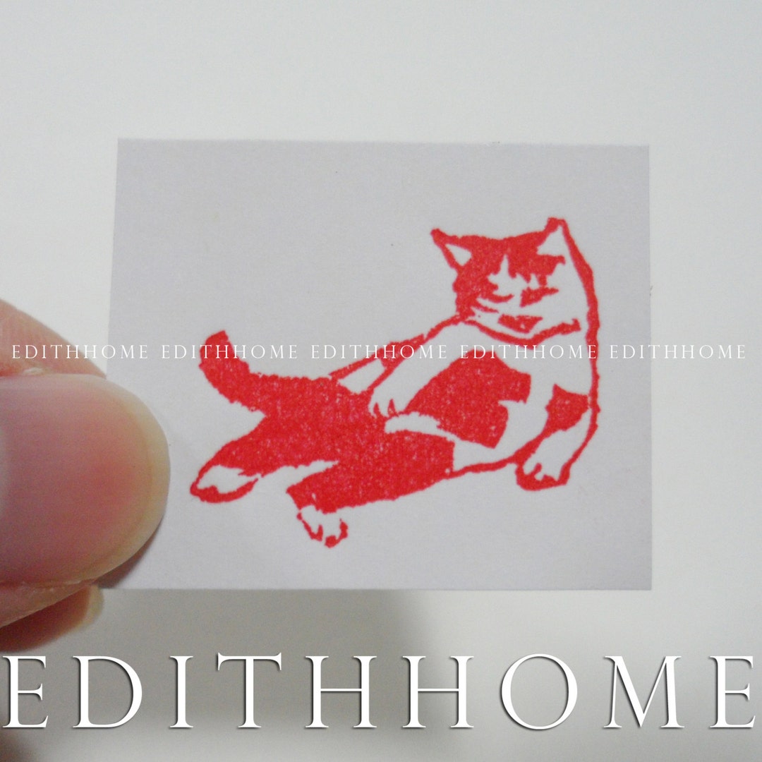 Cat Stone Seal - Chinese Relax Cat Stamp Chop W/. Gift Box - Etsy