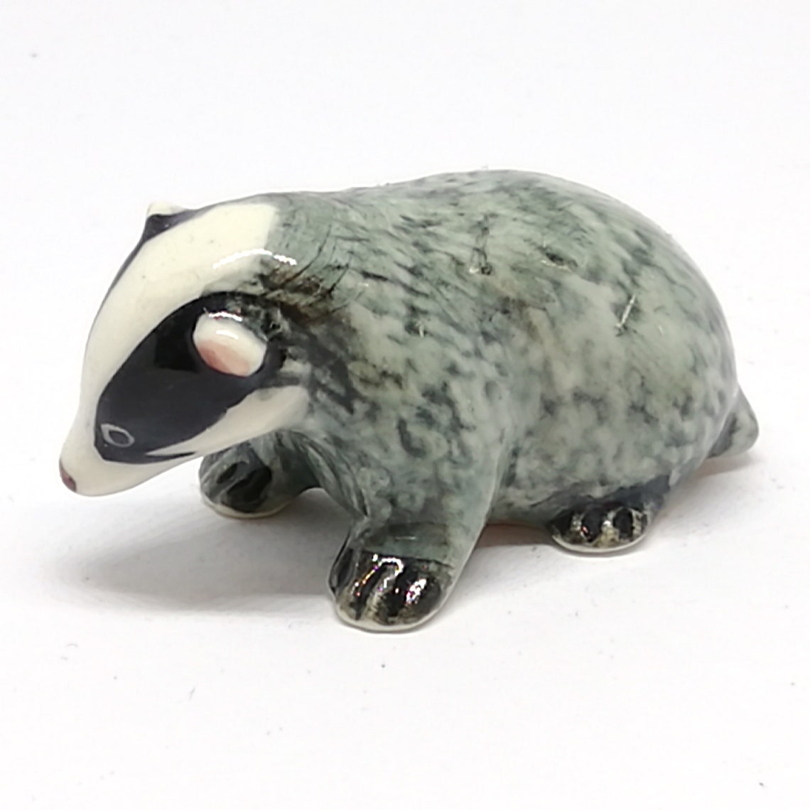 ZOOCRAFT Tiny Ceramic Badger Figurine Craft Miniature | Etsy