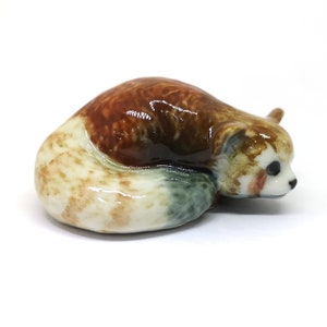 ZOOCRAFT Ceramic Red Panda Figurine Animal Standing Craft Miniature ...