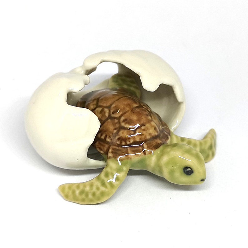 ZOOCRAFT Ceramic Turtle Figurine Hand Painted Sea Animals | Etsy