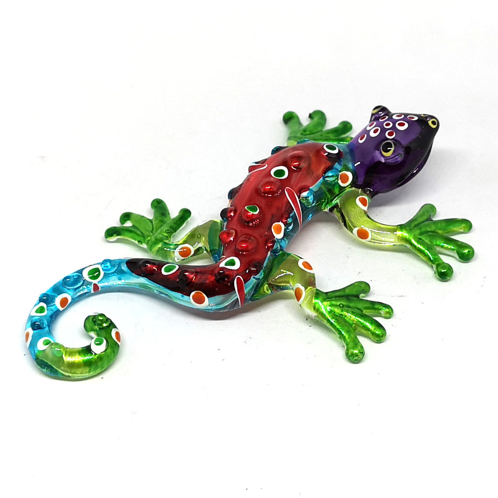 Hand Blown Glass Gecko Figurine Miniature Lizard Animal - Etsy
