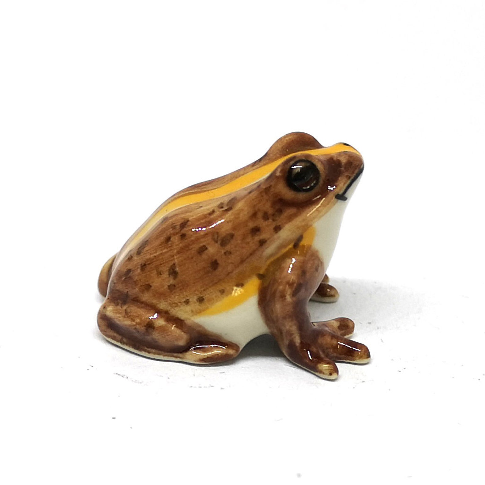 ZOOCRAFT Miniature Ceramic Frog Figurine Brown Animal Collectible ...