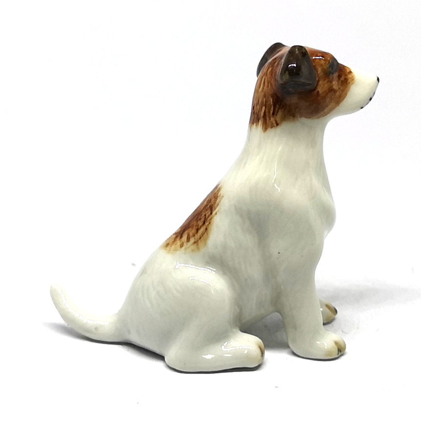 Ceramic Jack Russell Terrier Figurine Sitting Hand Painted | Etsy