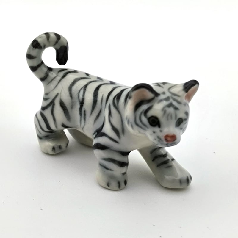 Porcelain Tiger Figurine - Etsy